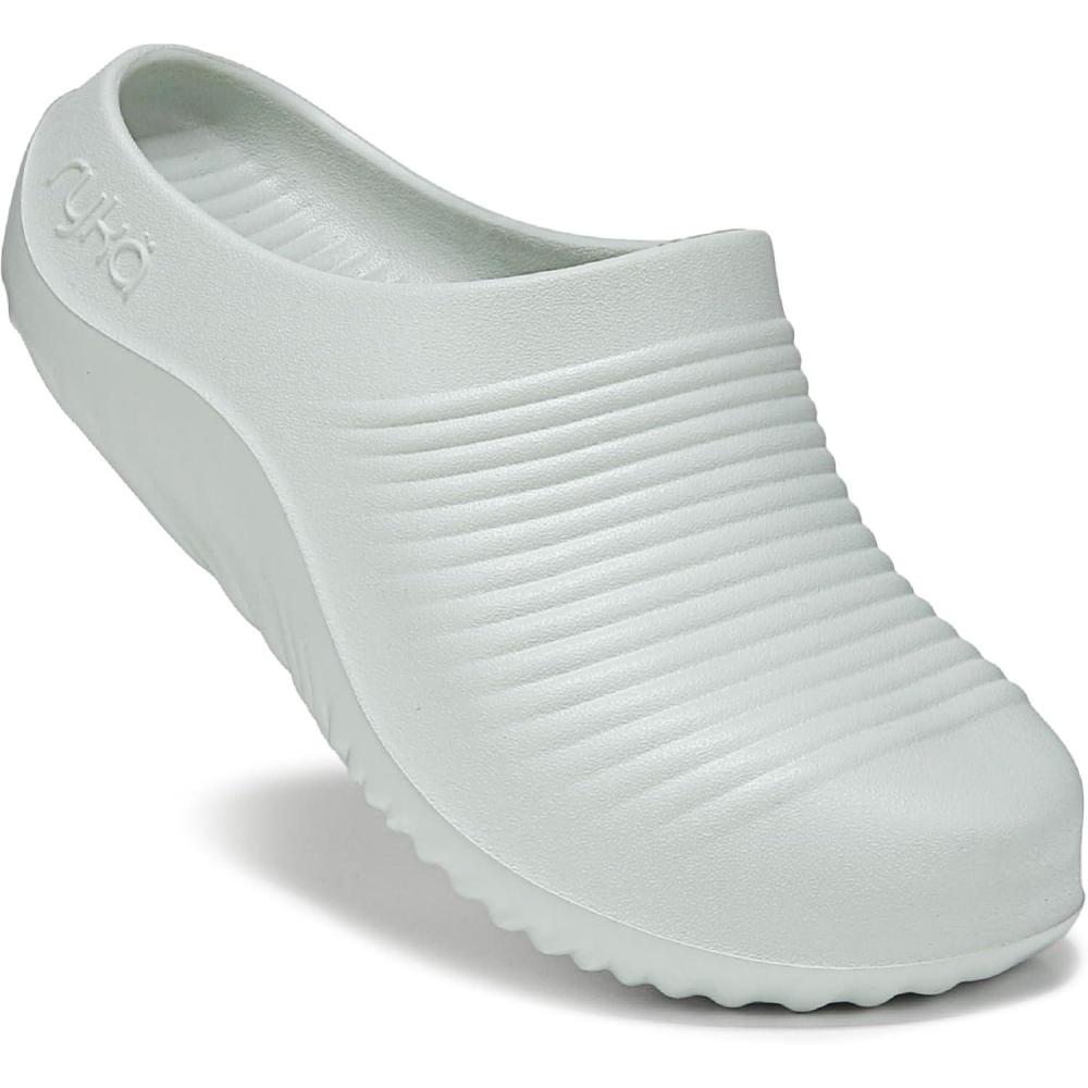 Ryka Women’s Echo Recovery Clog Slide Sandal(Silver Eva) - Rykä