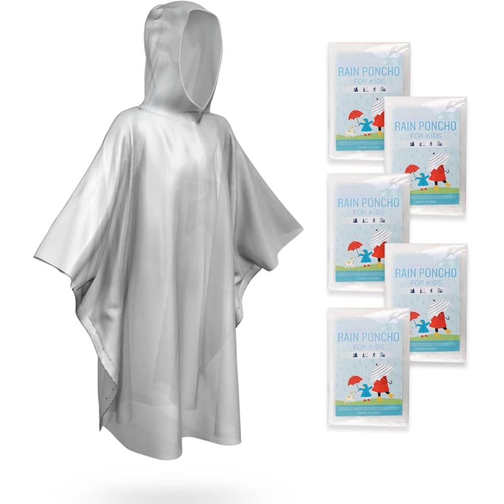 SaphiRose Disposable Rain Ponchos Emergency Clear Poncho(Clear 4 Pack ...