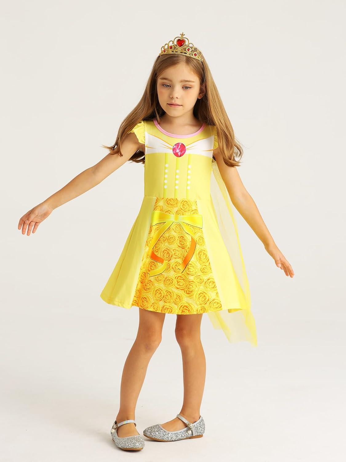 WonderBabe Princess Dress With Cape Girls Halloween Birthday Party ...