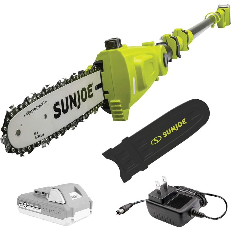 Sun Joe SWJ803E 10 inch 8.0 Amp Electric Multi-Angle Pole Chain Saw ...