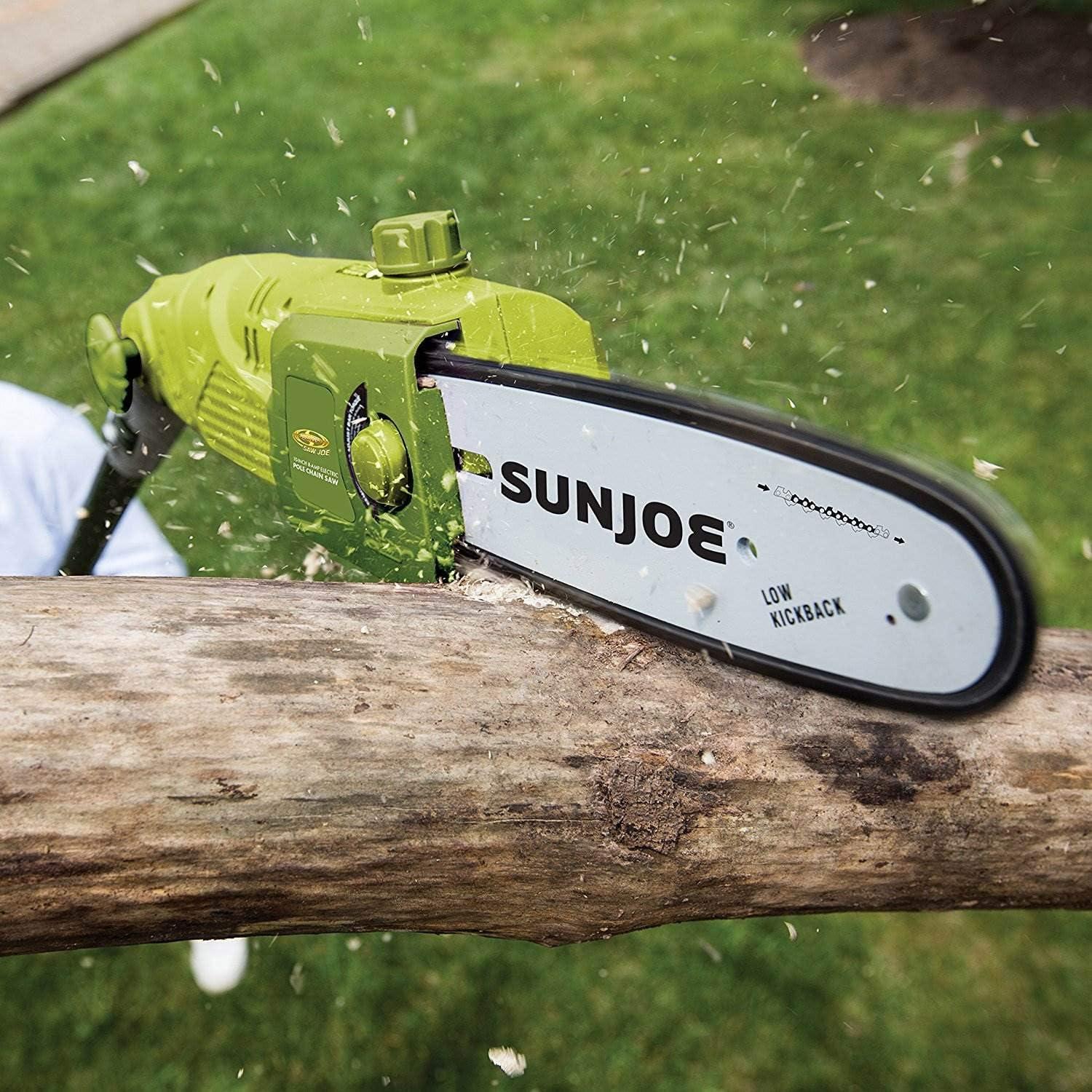Sun Joe SWJ803E 10 inch 8.0 Amp Electric Multi-Angle Pole Chain Saw ...
