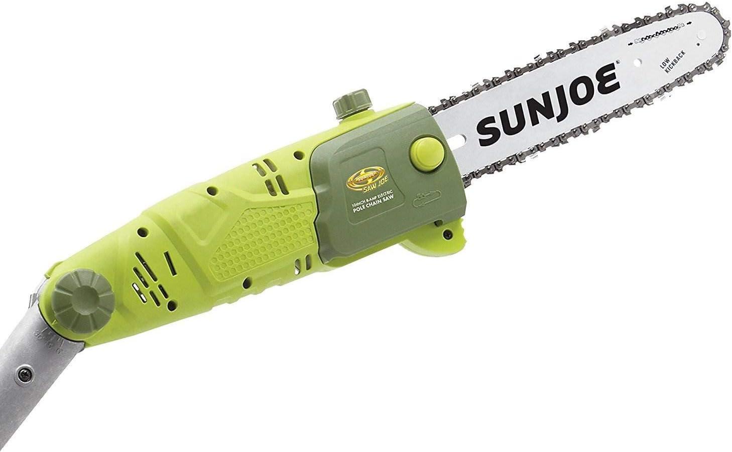Sun Joe SWJ803E 10 inch 8.0 Amp Electric Multi-Angle Pole Chain Saw ...