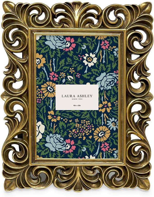 Laura Ashley 2×3 Gold Vintage Inspired Resin Scroll Design Picture ...