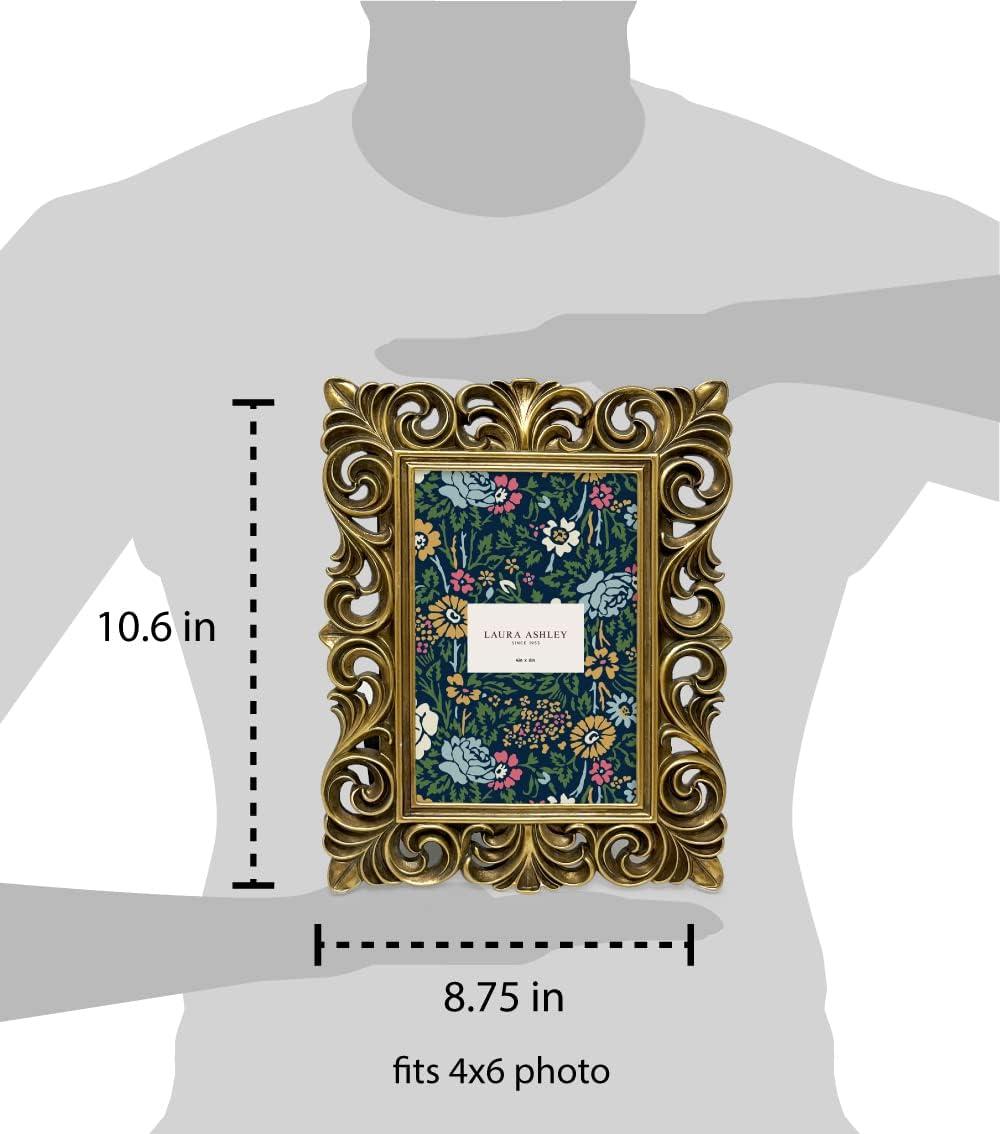 Laura Ashley 2×3 Gold Vintage Inspired Resin Scroll Design Picture ...