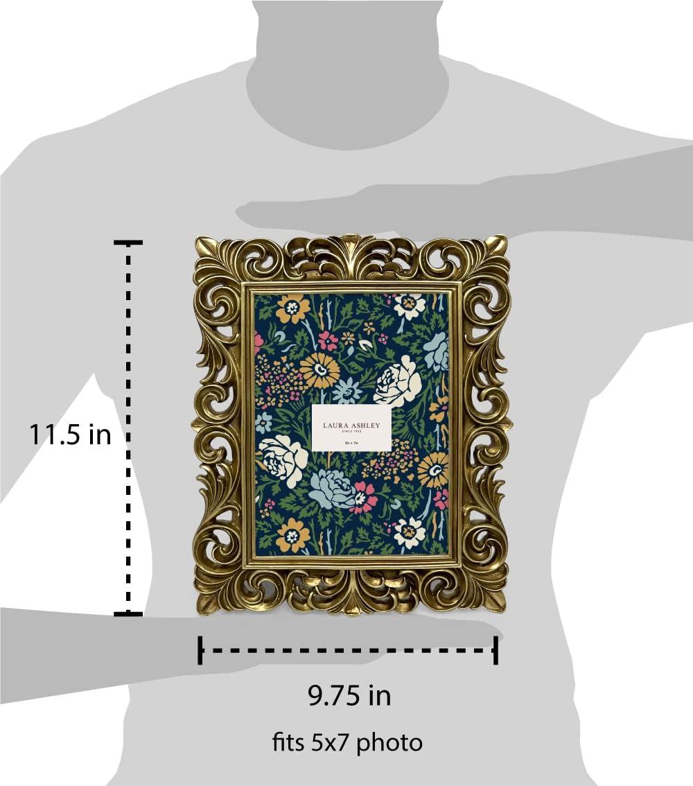 Laura Ashley 2×3 Gold Vintage Inspired Resin Scroll Design Picture ...